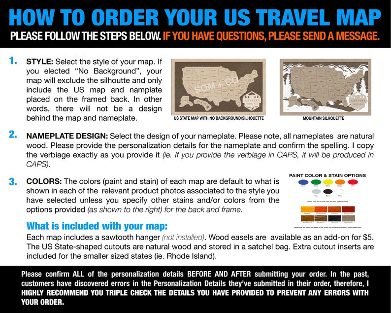 Personalized US Travel Map US Travel Map Travel Map Tracker - Etsy