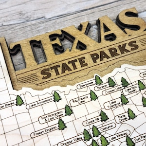 Texas State Parks Map, State Parks Marker, Personalized Texas State Park Travel Map, Home Decor ...