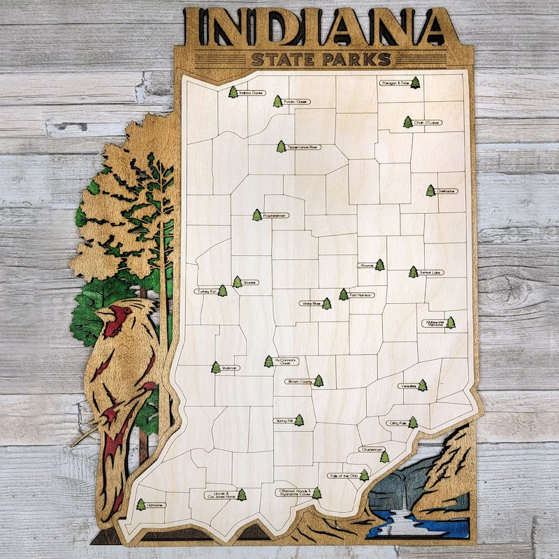 Indiana Map - Etsy