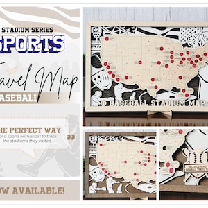 Baseball Stadium Map Tracker, Baseball Trip Tracker, Travel Map ...