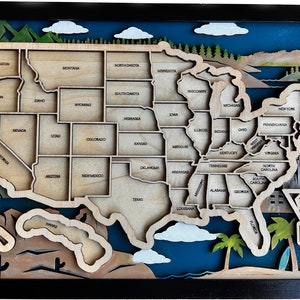 Personalized US Travel Map, US Travel Map, Travel Map Tracker, Family ...