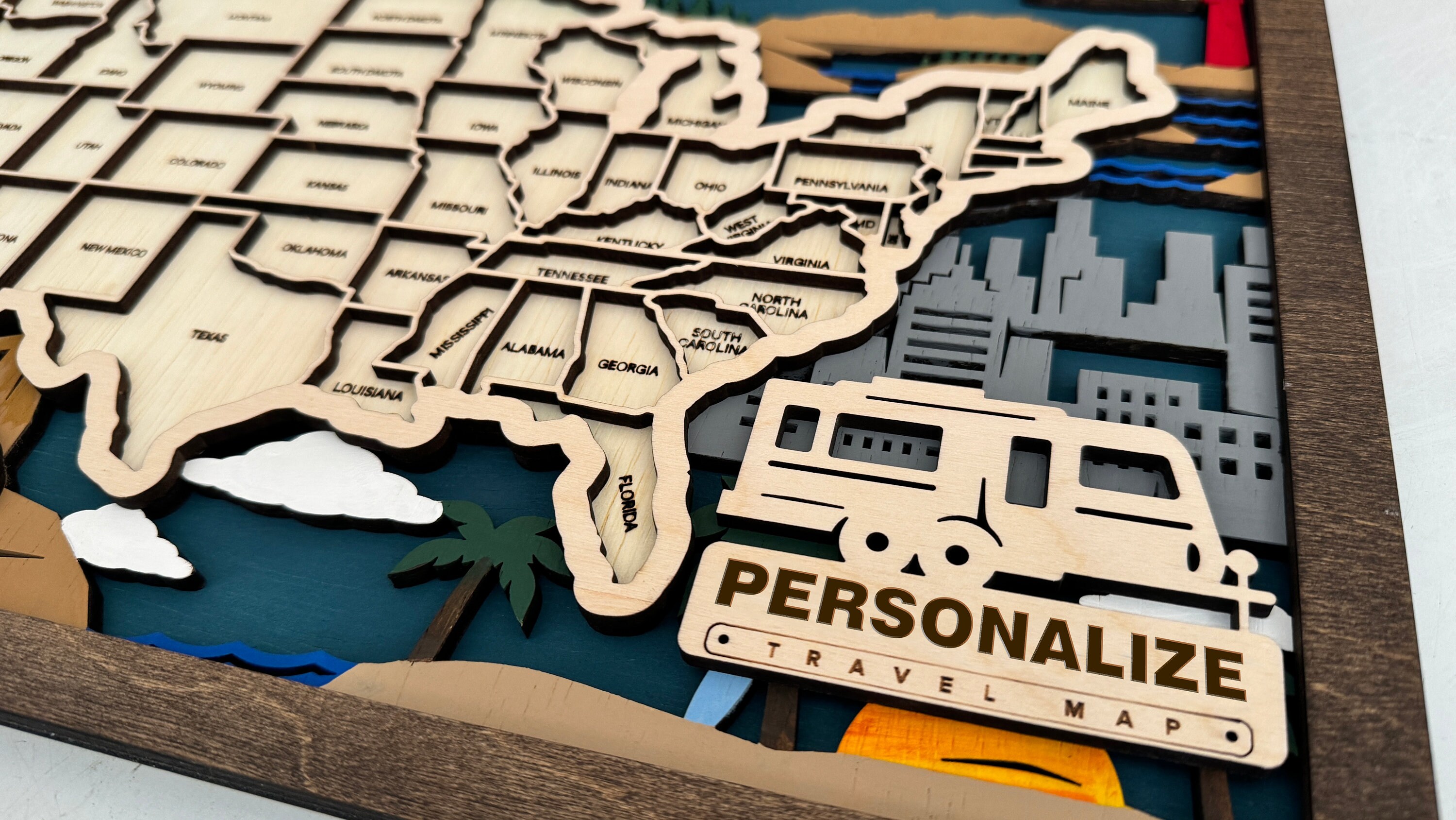 Personalized US Travel Map, US Travel Map, Travel Map Tracker, Family ...