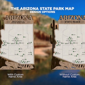 Arizona State Parks Map, State Parks Marker, Personalized Arizona State ...