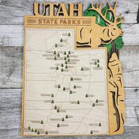 Cartoon Map of UTAH STATE - Etsy