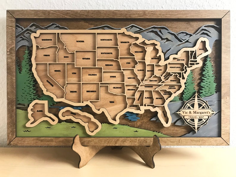 Personalized US Travel Map US Travel Map Travel Map Tracker - Etsy