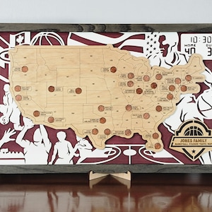 Basketball Stadium Map Stadium Tracker, Basketball Trip Tracker, NBA ...