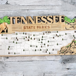 Tennessee State Parks Map, State Parks Marker, Personalized Tennessee ...