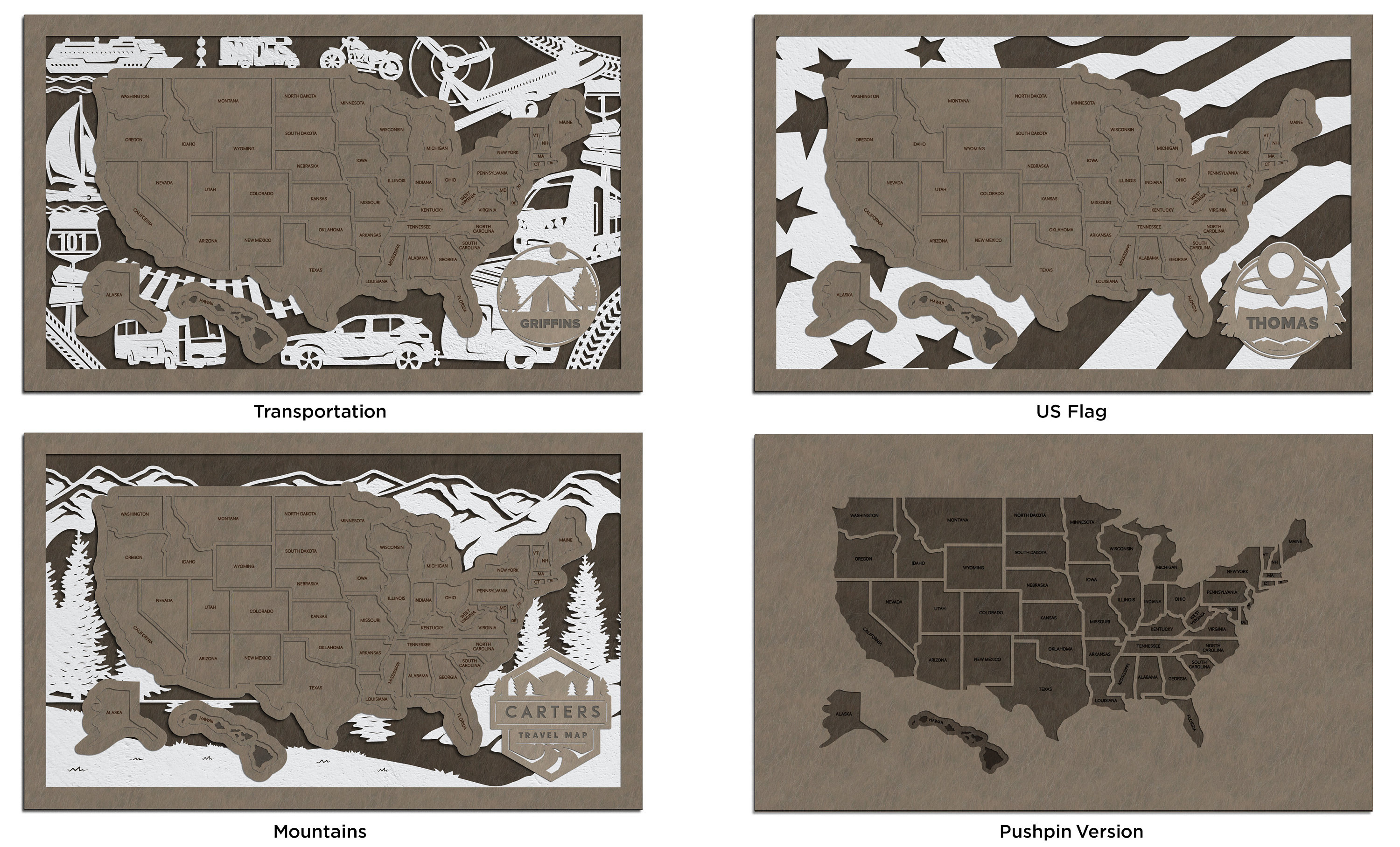 Personalized US Travel Map US Travel Map Travel Map Tracker - Etsy