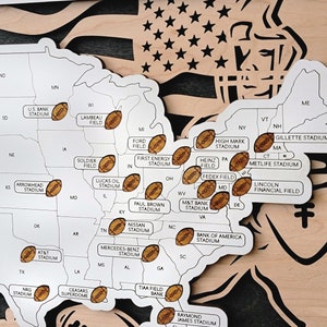 Football Stadium Map Stadium Tracker, Football Trip Tracker, NFL Travel ...