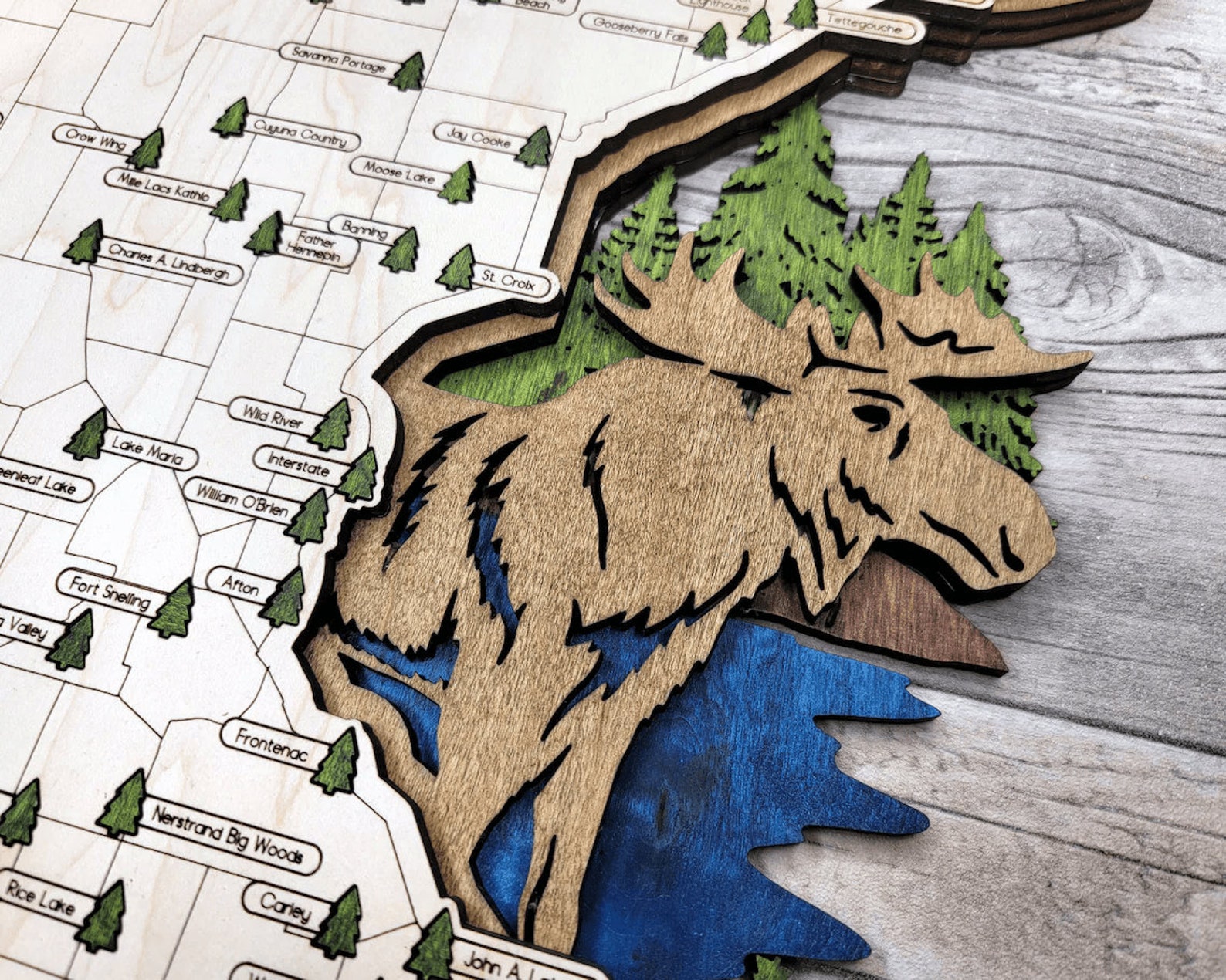 Minnesota State Parks Map, State Parks Marker, Personalized Minnesota ...
