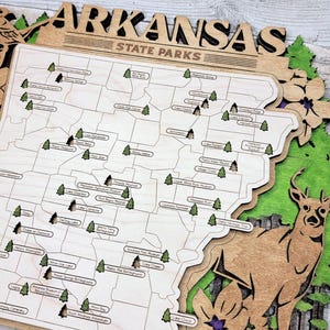 Arkansas State Parks Map, State Parks Marker, Personalized Arkansas ...