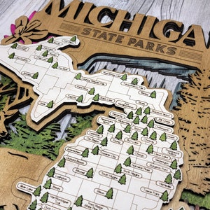 Michigan State Parks Map, State Parks Marker, Personalized Michigan ...