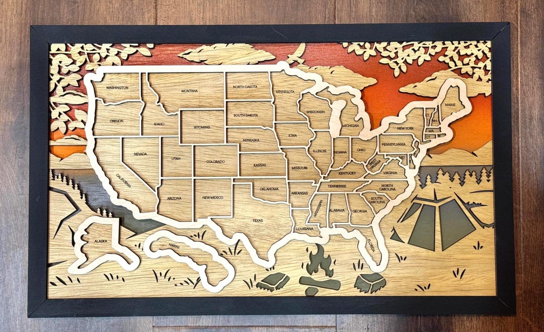 Personalized US Travel Map, US Travel Map, Travel Map Tracker, Family ...