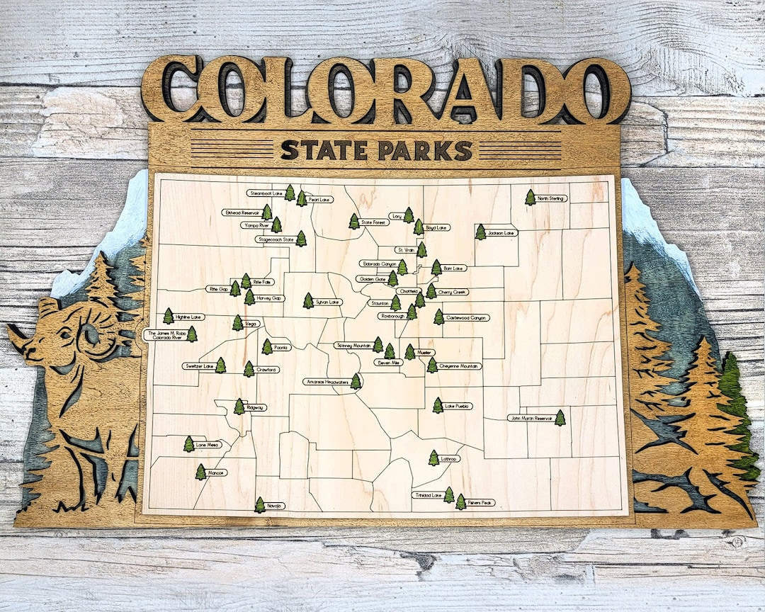 Colorado State Parks Map, State Parks Marker, Personalized Colorado ...