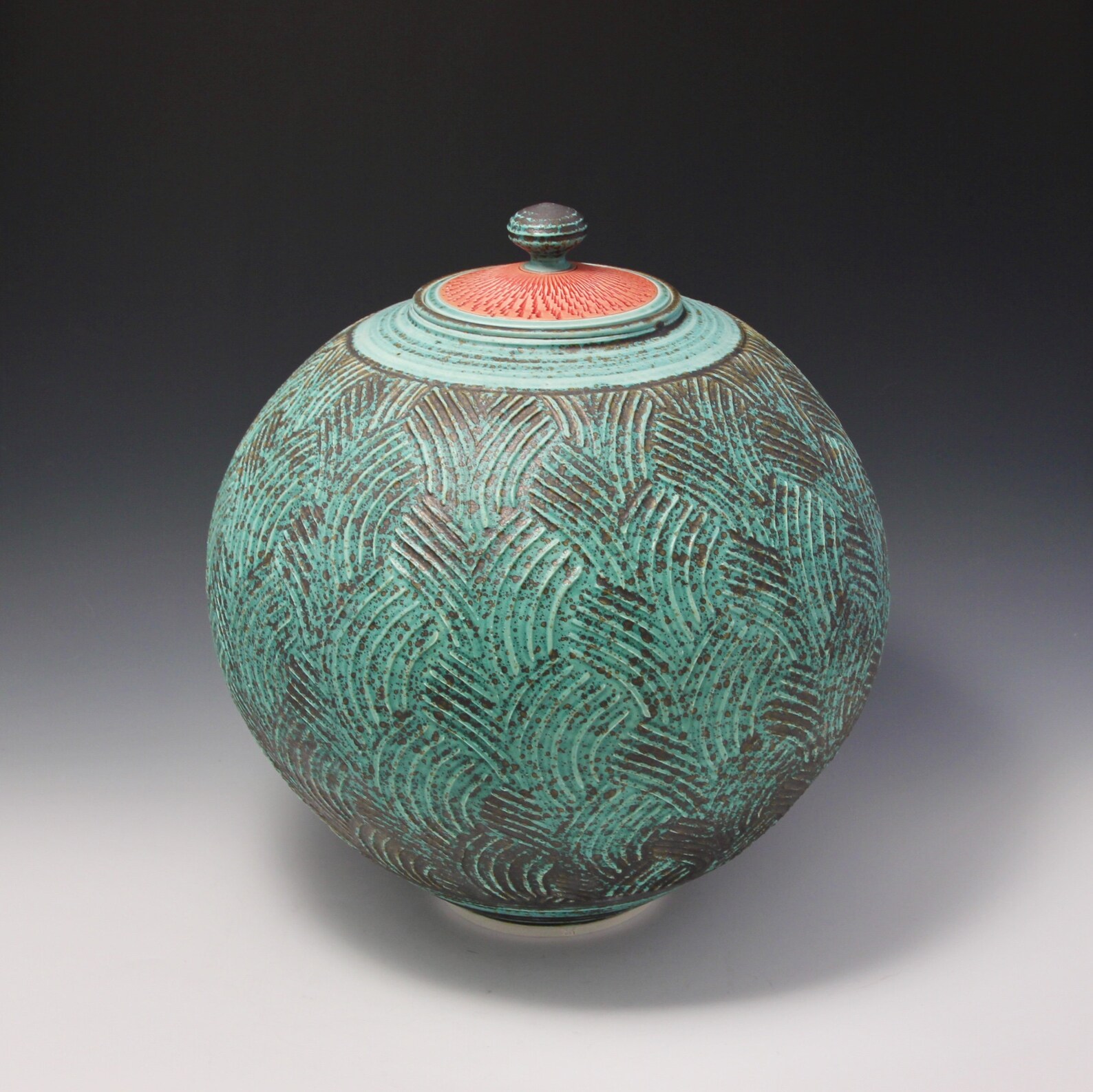 Wheel-thrown Porcelain Covered Jar With Roller Texture - Etsy