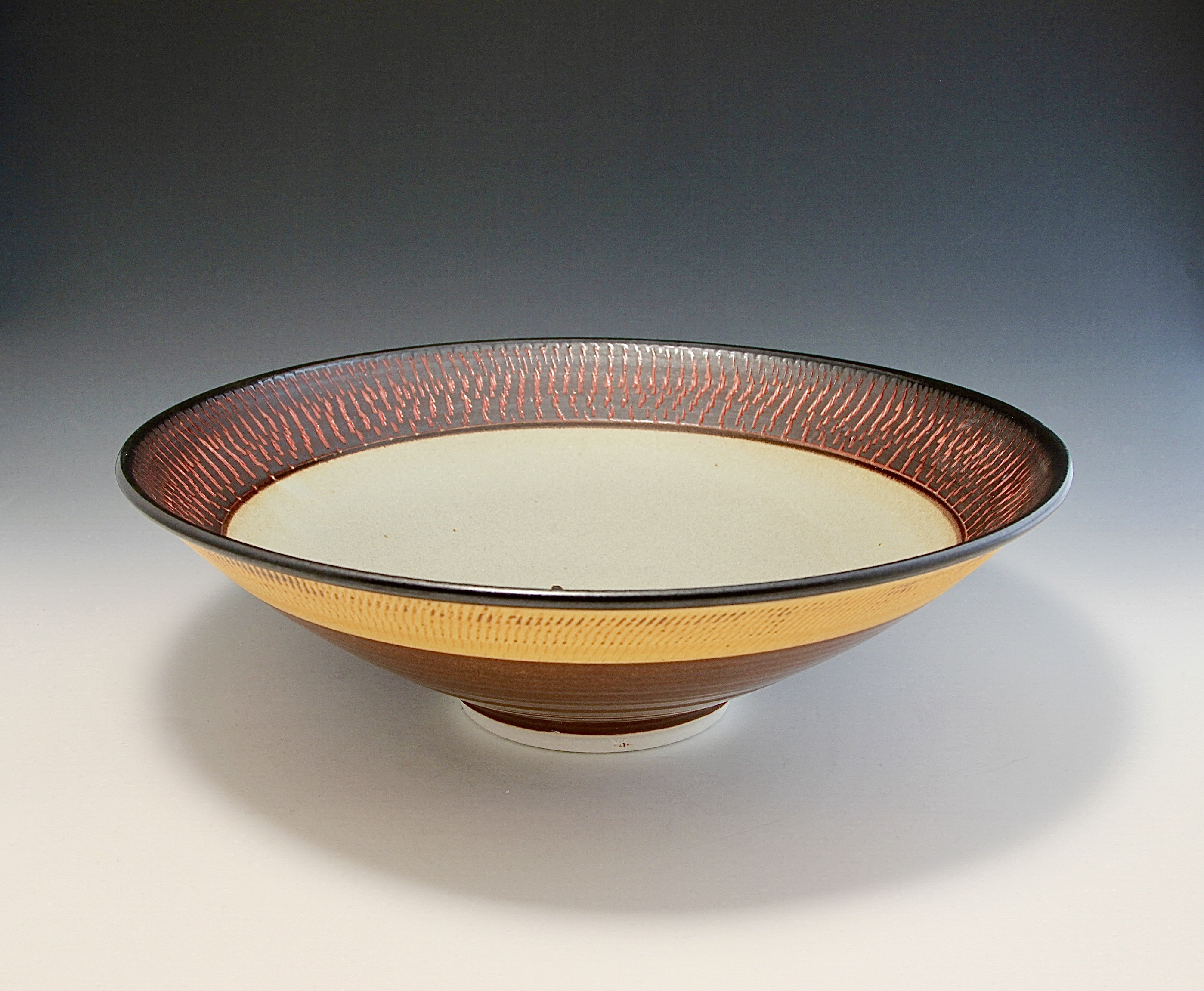 Wheel-thrown Porcelain Wide Rim Bowl With Multiple Glazes With ...