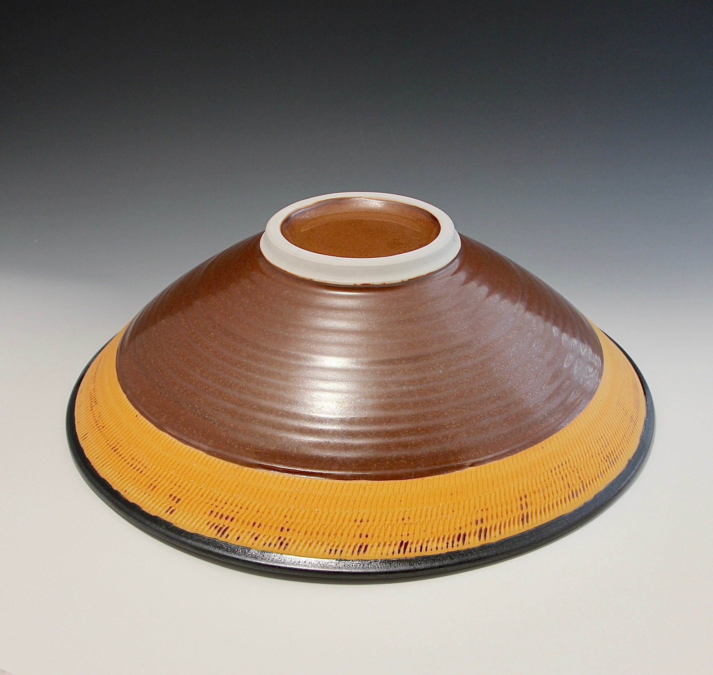 Wheel-thrown Porcelain Wide Rim Bowl With Multiple Glazes With ...