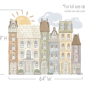 Rainbow Town Decal- PEEL & STICK, Street, Town, Houses, Gender Neutral ...