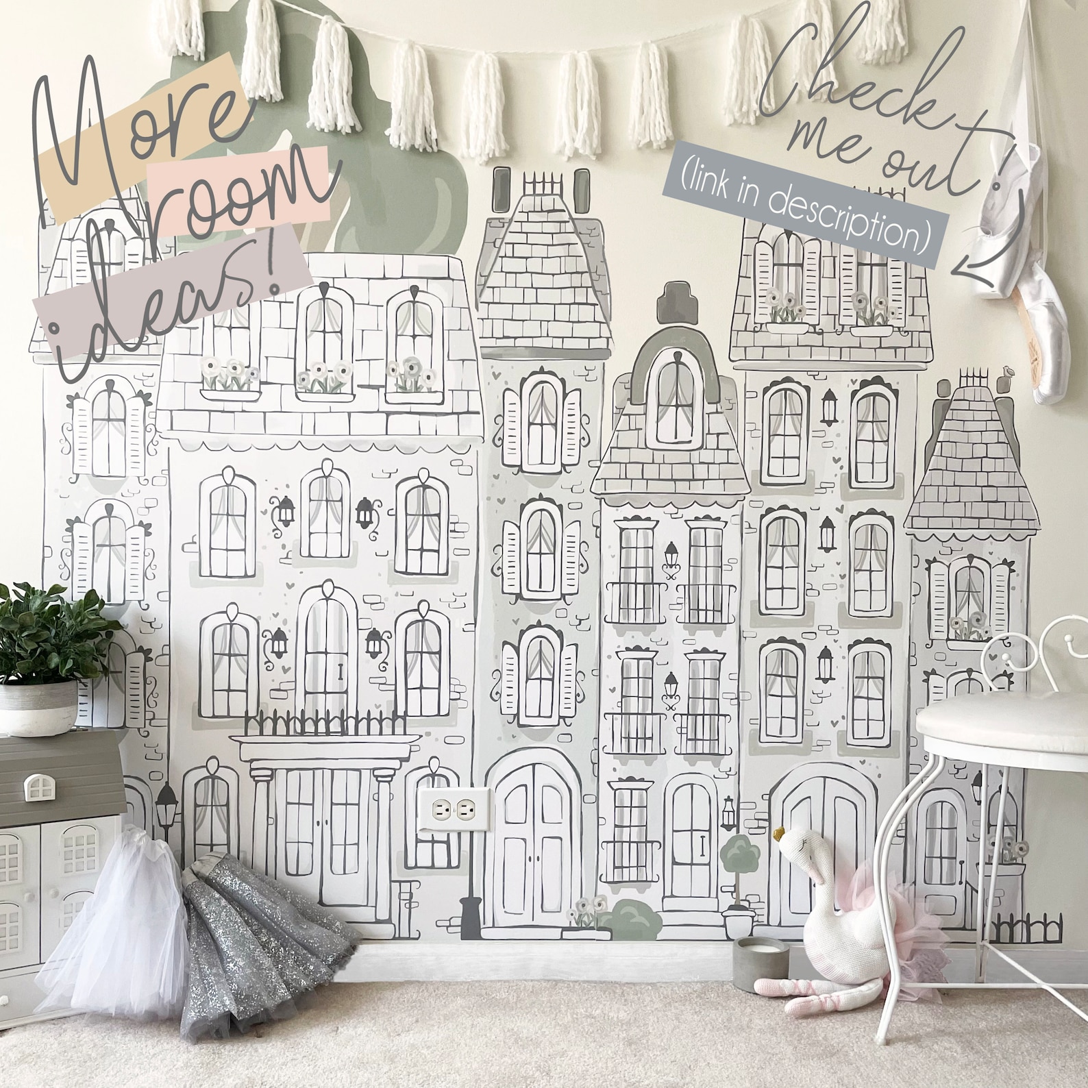 Parisian Village Wall Decal PEEL & STICK Street Town - Etsy