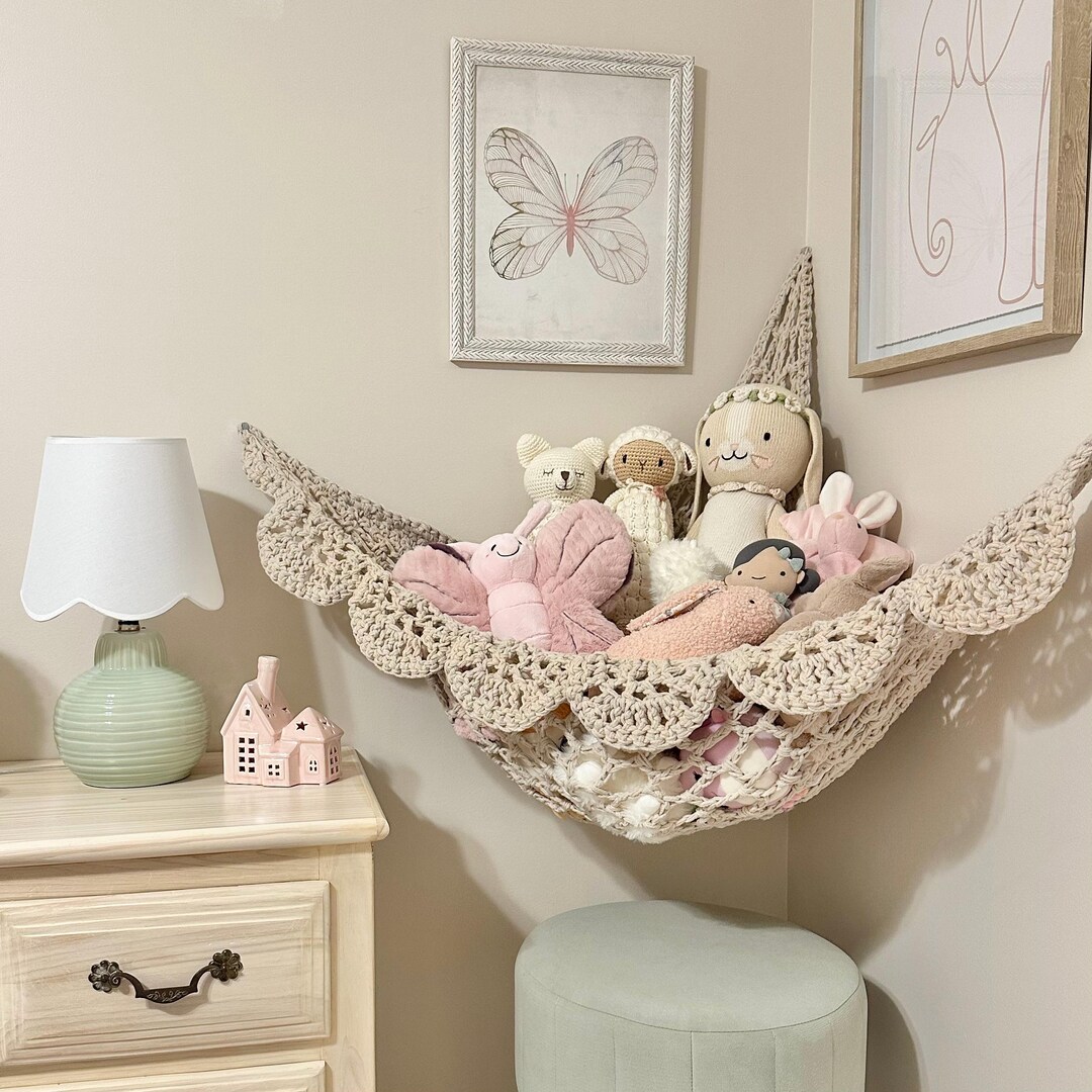 Scalloped Toy Hammock- Nursery Decor, Kid's Room, Playroom, Toy ...