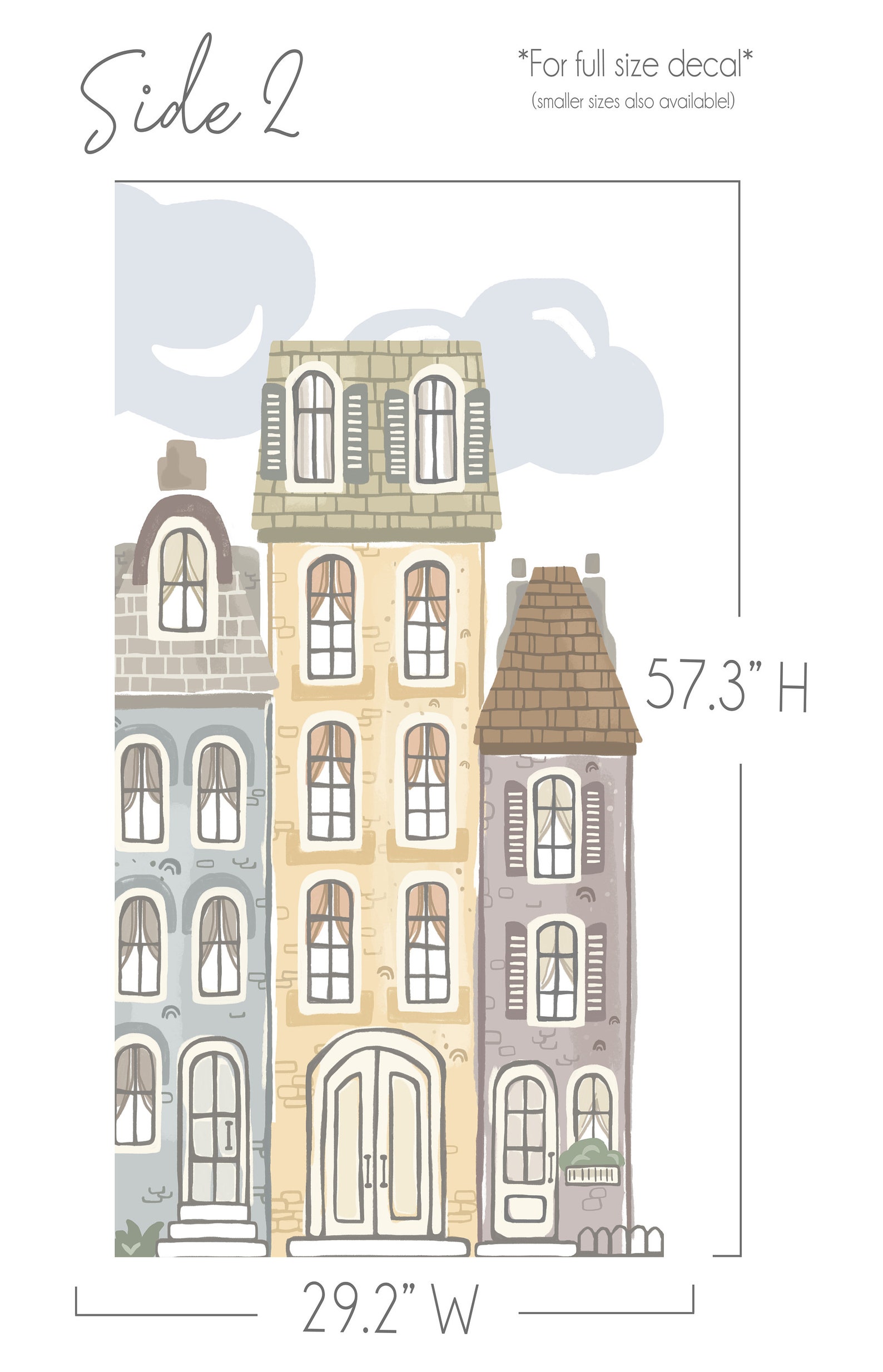 Rainbow Town Decal- PEEL & STICK, Street, Town, Houses, Gender Neutral ...