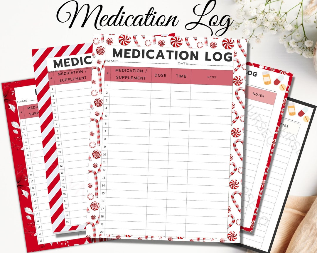 Medication Schedule Printable Patient Medication List Log - Etsy