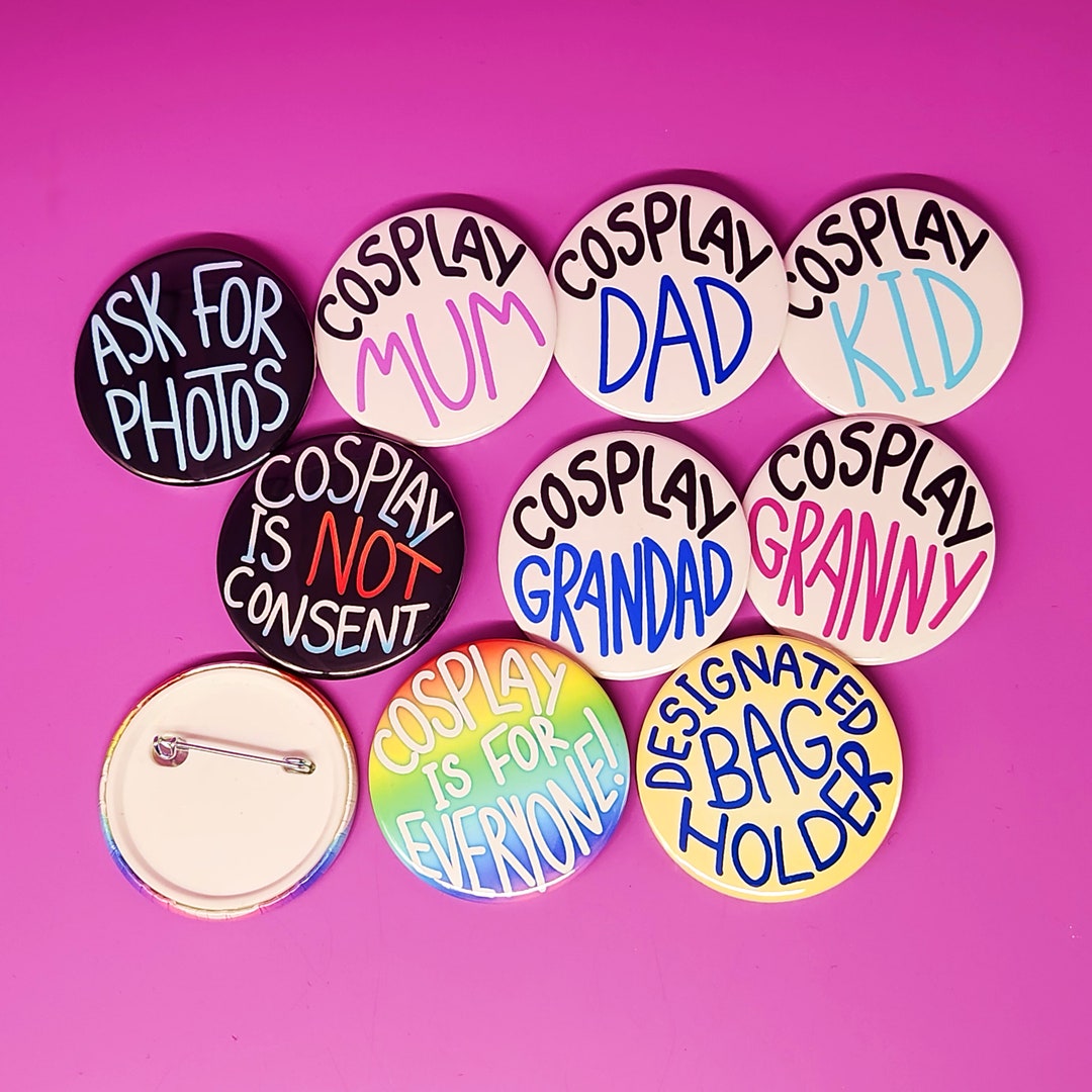 Convention Button Pin Badges for Cosplayers - Etsy