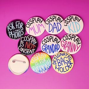 Convention Button Pin Badges for Cosplayers - Etsy