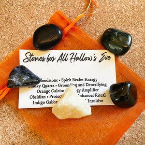 Halloween Crystal Kit, Samhain Crystal Bag, Stones for All Hallow's Eve ...