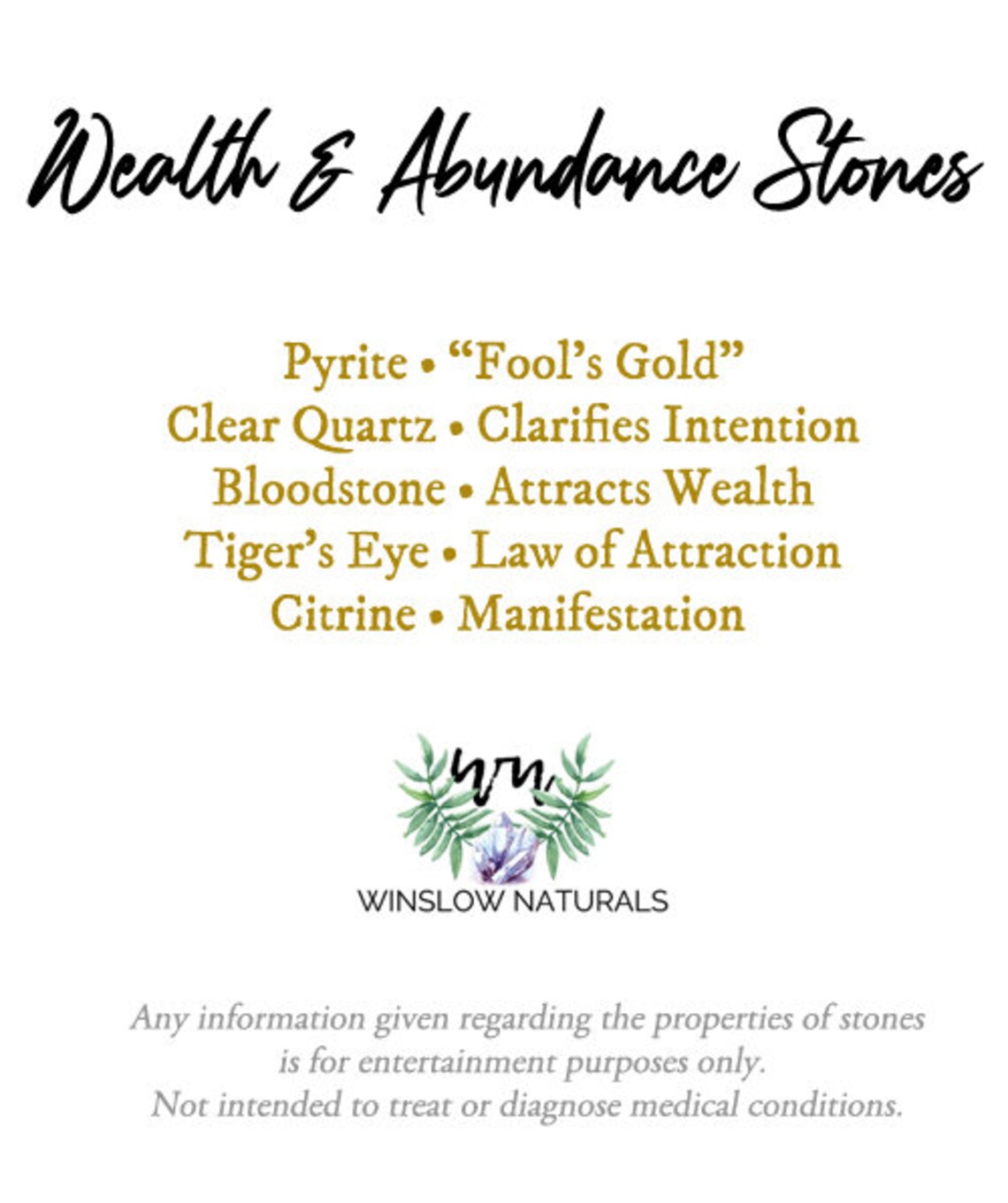 Wealth Crystal Set Abundance Stones Kit Prosperity Bag | Etsy