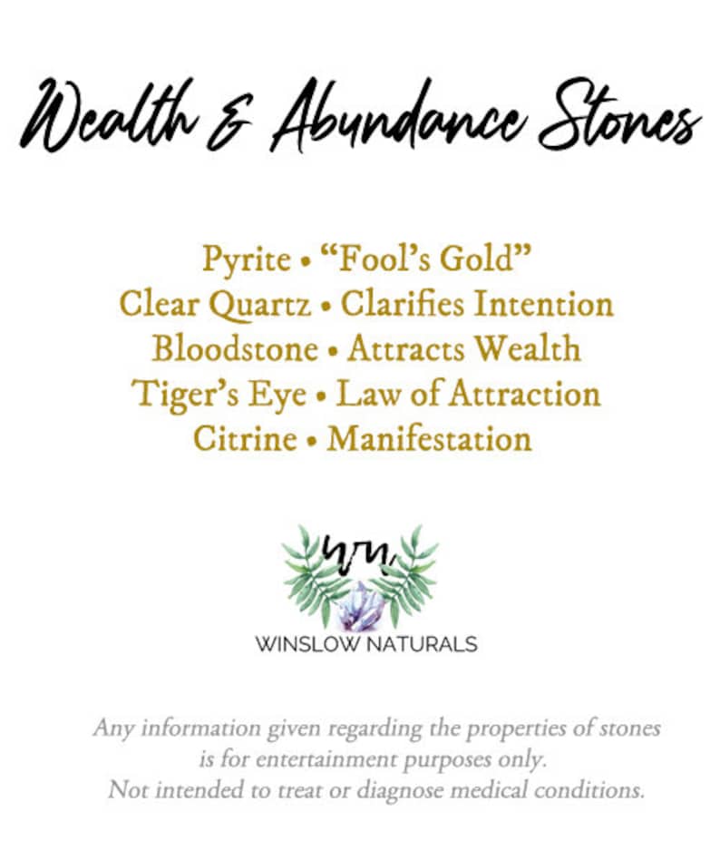 Wealth Crystal Set Abundance Stones Kit Prosperity Bag - Etsy