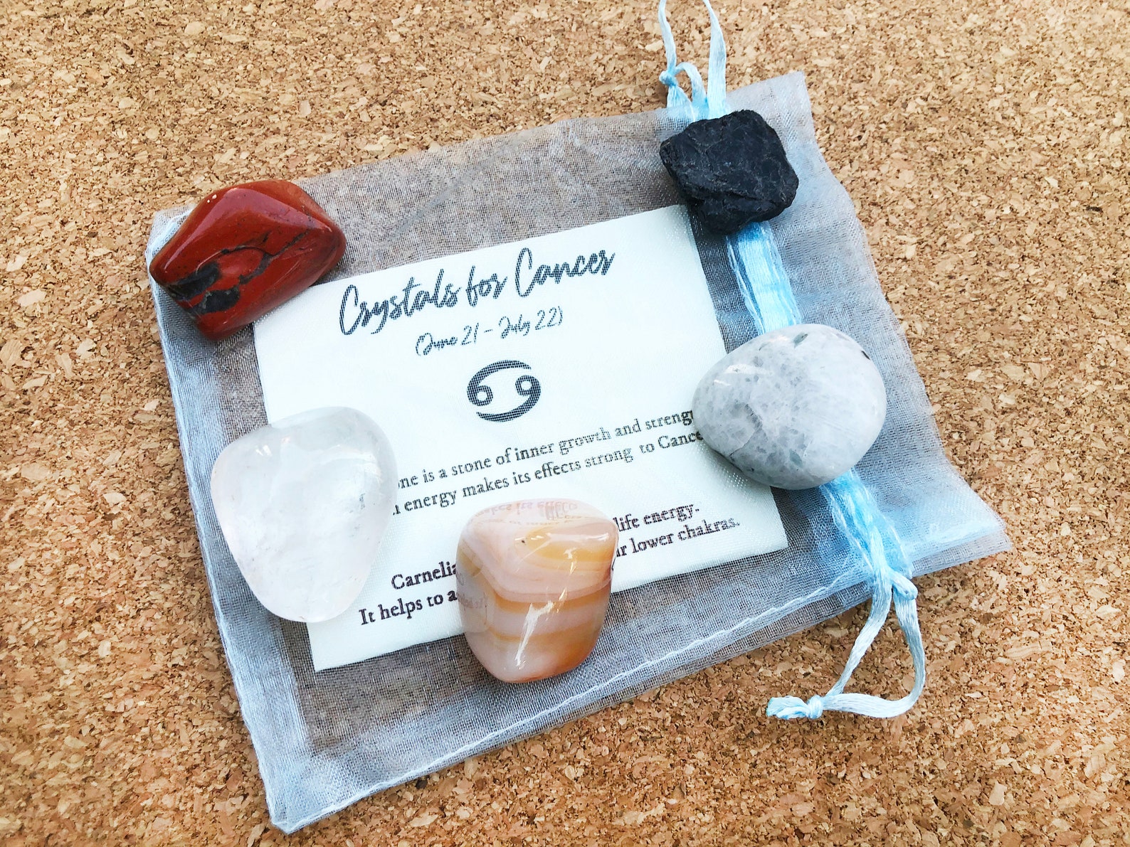 Cancer Zodiac Crystal Set, Cancer Astrological Stone Kit, Cancer ...