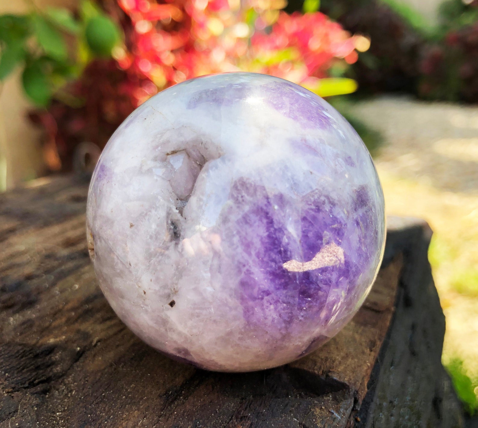 Polished Amethyst Crystal Ball Natural Amethyst Crystal | Etsy