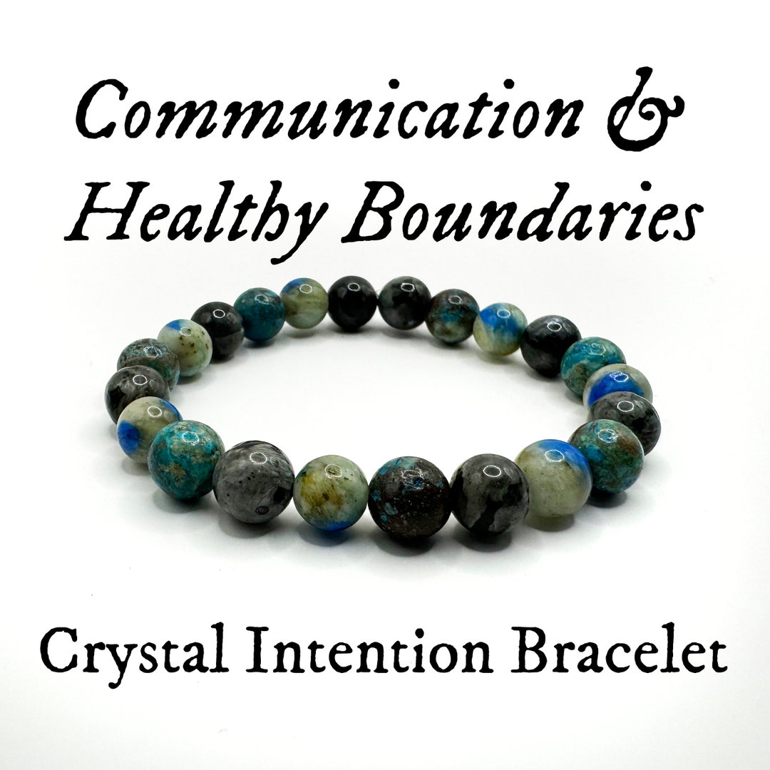 Communication and Healthy Boundaries Crystal Intention Bracelet, 8mm ...