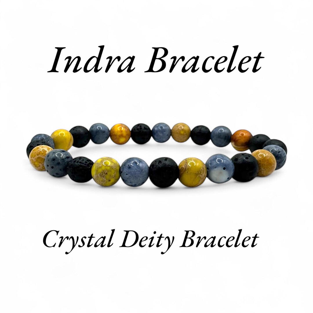 Indra Crystal Intention Bracelet, Deity Bracelet, God of Storms, 8mm ...