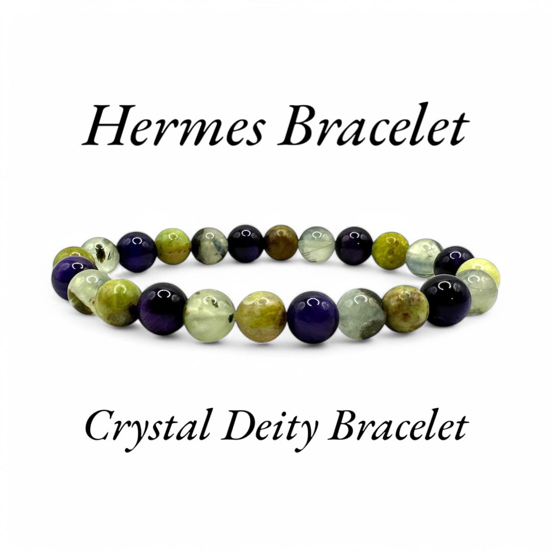Hermes Crystal Intention Bracelet, Deity Bracelet, 8mm Natural Crystal ...