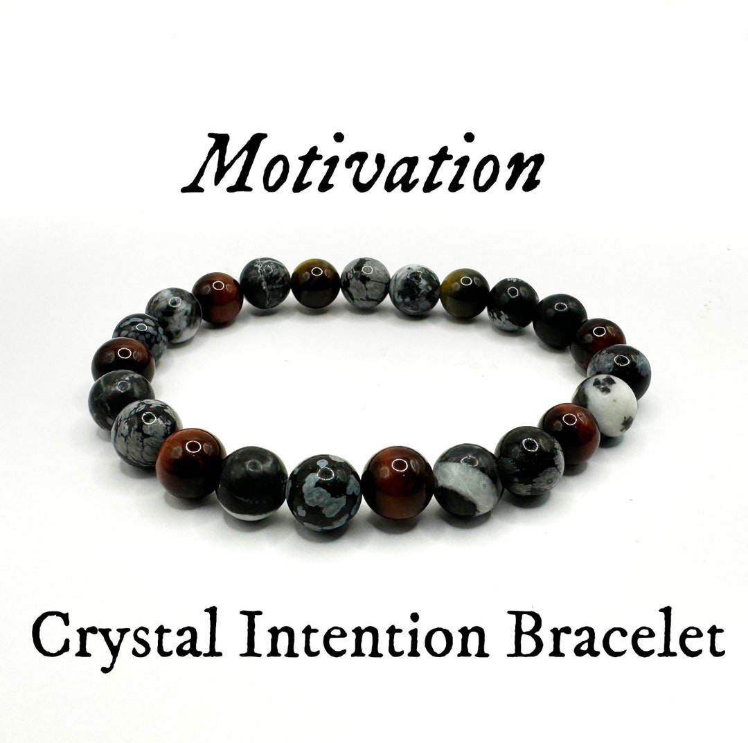 Motivation Crystal Intention Bracelet, Motivation Bracelet, 8mm Natural ...