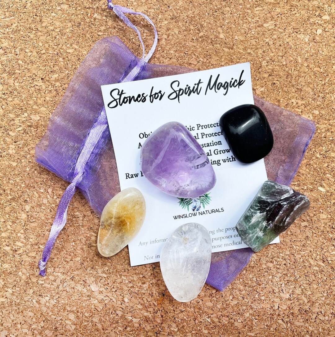 Spirit Magick Crystal Set, Spirit Magick Stone Kit, Spirituality Bag ...
