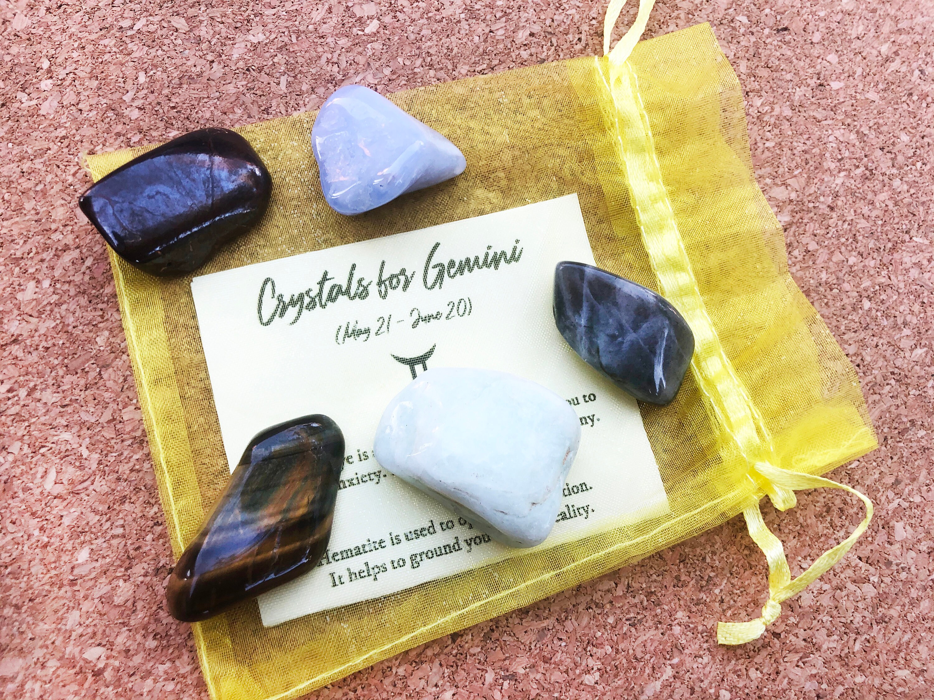 Gemini Zodiac Crystal Set Gemini Astrological Stone Kit - Etsy