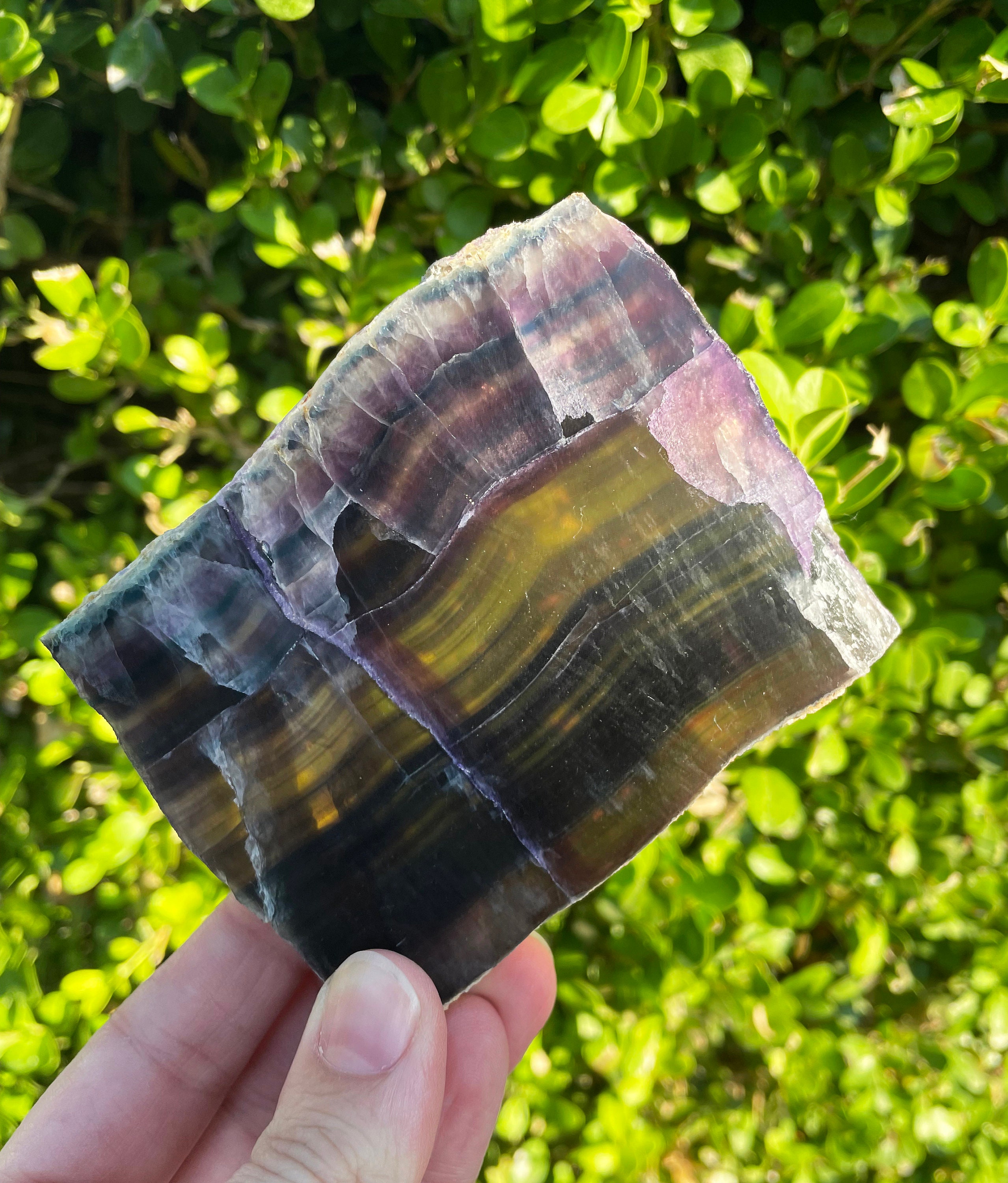 Rainbow Fluorite Large Slab Natural Green and Purple Crystal | Etsy