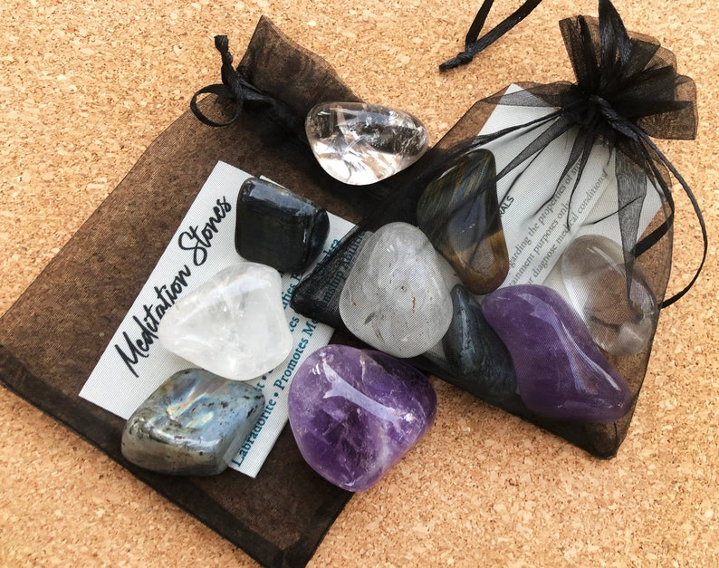 Meditation Crystal Set Manifestation Stones Kit Meditation - Etsy