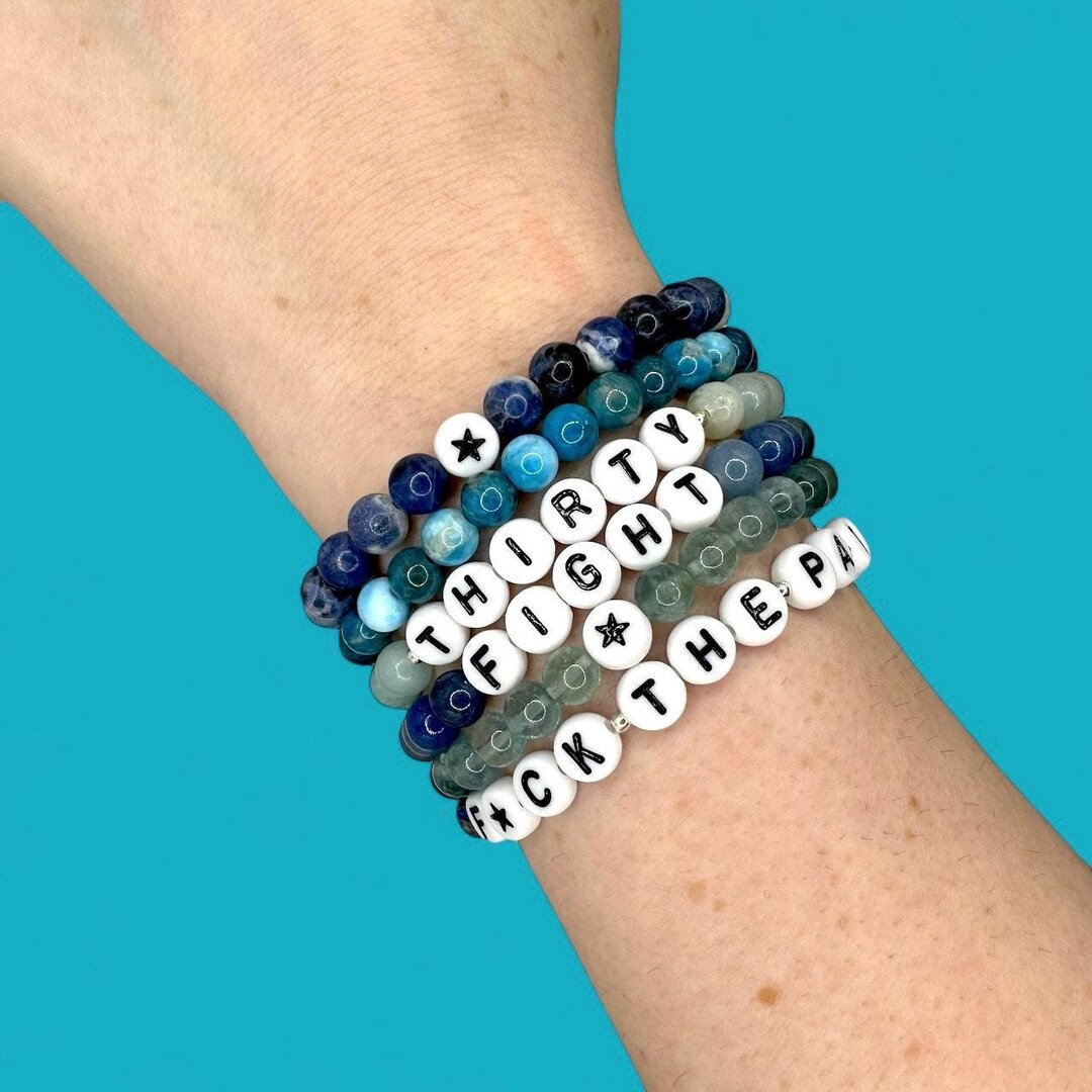 Crystal Blue Friendship Bracelets, Hand-strung 6mm Real Crystal ...