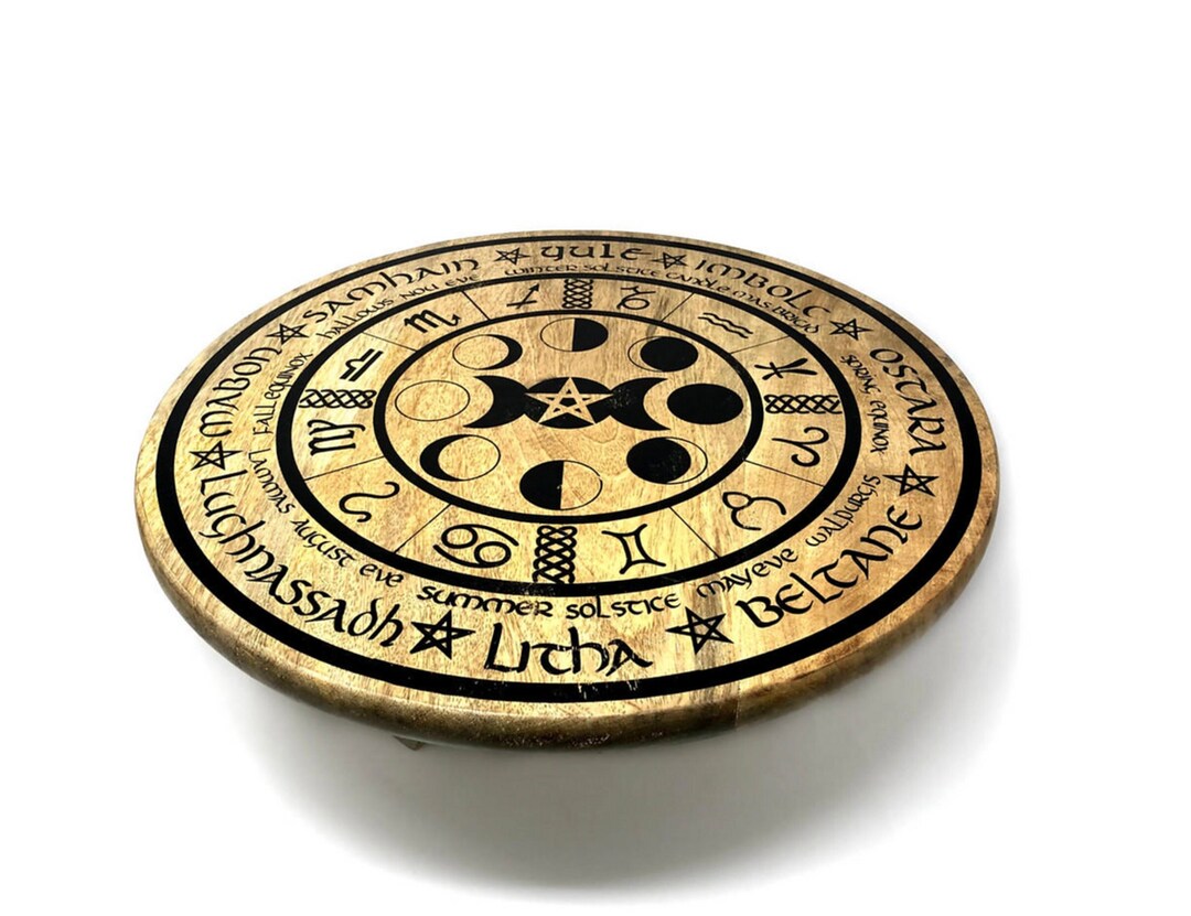 XL Wooden Altar Tables, 18 Moon Phases Altar Table, Foldable Altar ...