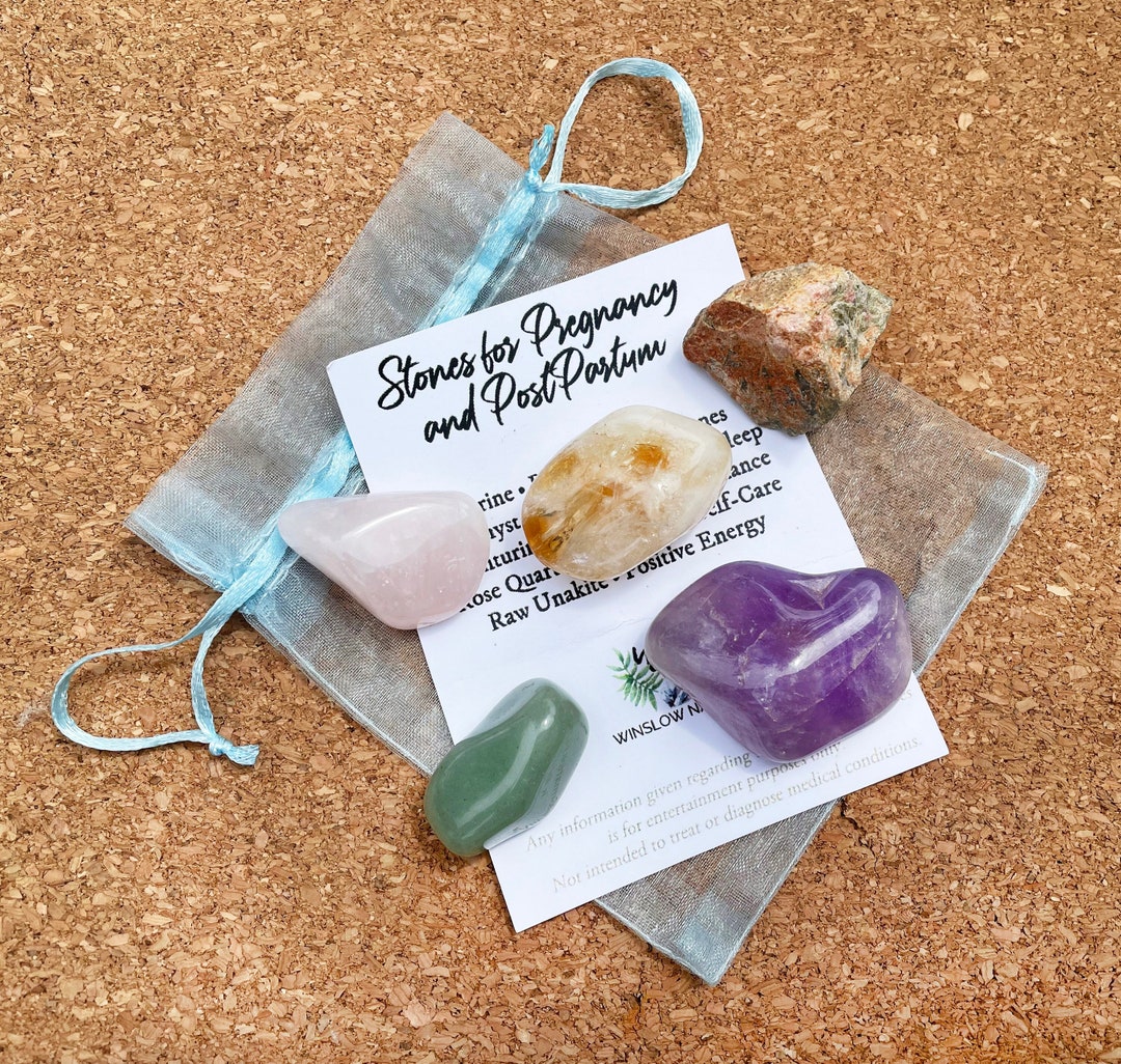 Pregnancy and Fertility Crystal Set, Post-partum Stone Kit, Pregnancy ...