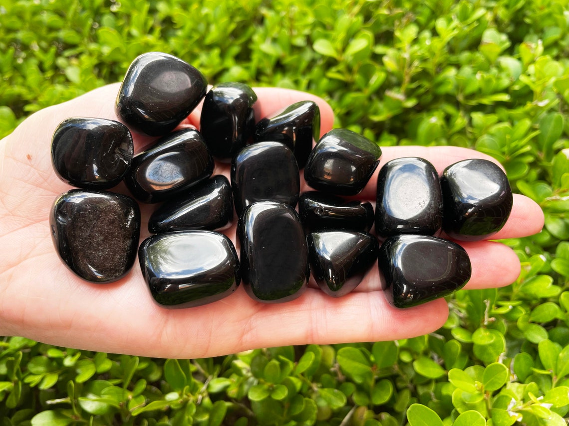 Obsidian grade A Tumbled Stones 18-25mm Small - Etsy