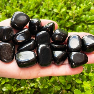 Obsidian "grade A" Tumbled Stones, 18-25mm Small Natural Obsidian ...