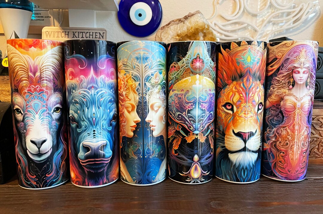Zodiac Sign Cups, Vibrant Colors, 20oz Insulated Tumbler Cups ...
