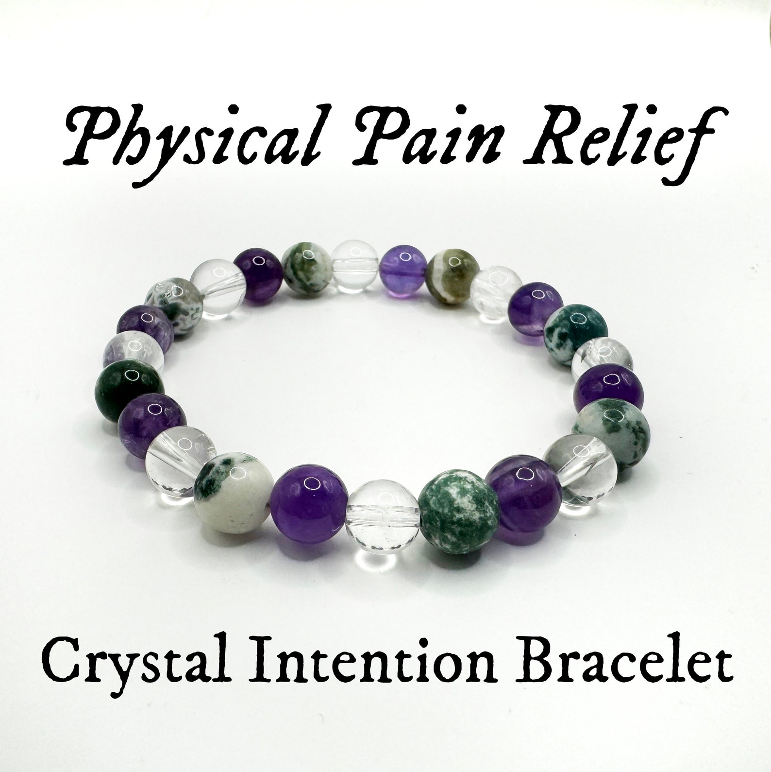 Physical Pain Relief Crystal Intention Bracelet, Relief Bracelet, 8mm ...