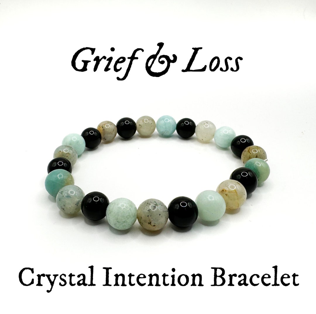 Grief and Loss Crystal Intention Bracelet, Triple Grief Bracelet, 8mm ...