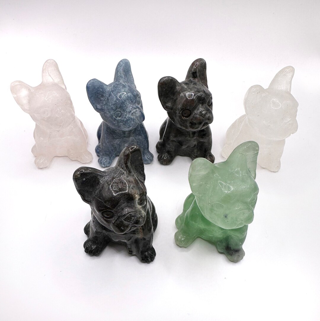 Natural Crystal French Bulldogs, Authentic Crystal Frenchie Carvings ...